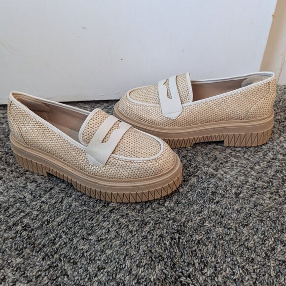 Shultz | Shoes | Shultz Viola Weekend Tan Chunky Rafia Loafers Size 75 ...